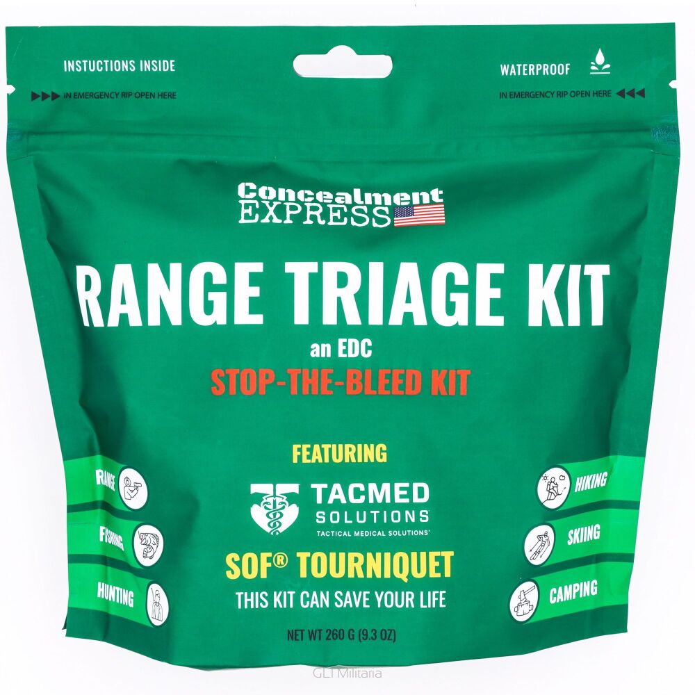 Zestaw pierwszej pomocy (Staza, opatrunek klatki piersiowej, bandaż ...